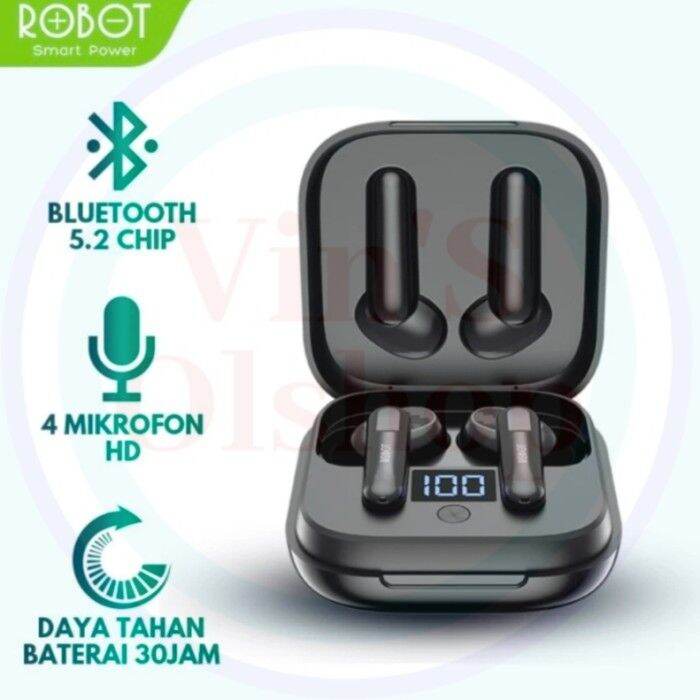 TWS Robot Airbuds T40NC True Wireless Earphones Bluetooth 5.2 Resmi ...
