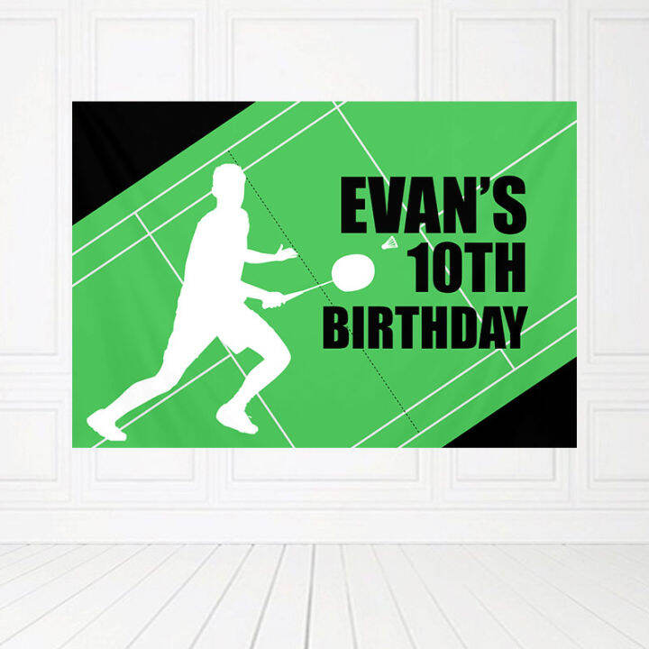 Custom Badminton Theme Birthday Party Decor Banner Kids Adult Teen ...