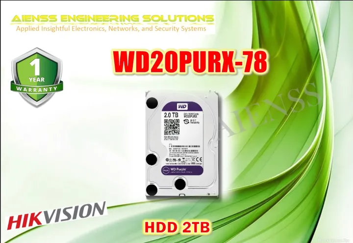 WD20PURX-78 2TB HDD Western Digital CCTV Accessories | Lazada PH
