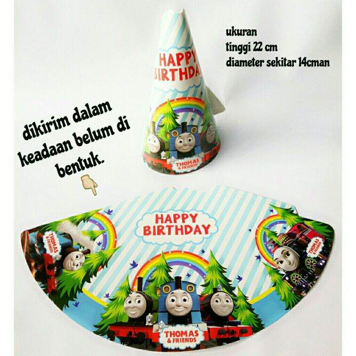 topi kerucut ulang tahun happy birthday ultah hbd karakter tomas thomas ...