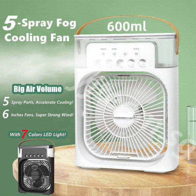 Desktop Humidifier Cooler Spray Mist Fan Usb Air Cooling Fan with 7 ...