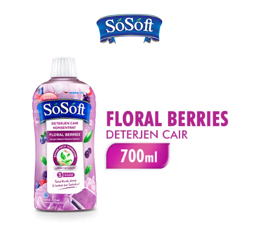 SO SOFT Sosoft Deterjen Cair Floral Berries Botol 700ml | Lazada Indonesia