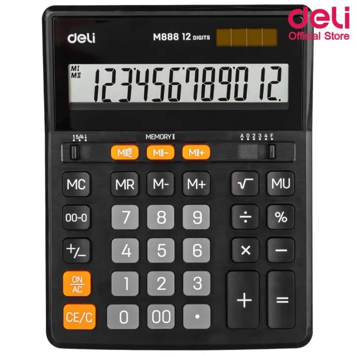 Deli M888 เครื่องคิดเลข เครื่องคิดเลขแบบตั้งโต๊ะ 12 หลัก Calculator 12-digit เครื่องคิดเลข ...