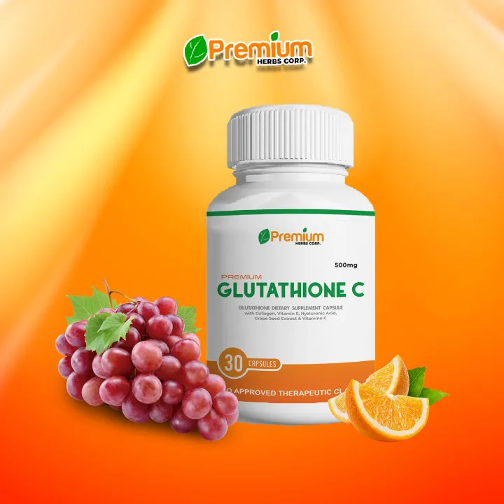 PHC03-A Premium Glutathione C (30 Capsules) with Ascorbic Acid Grapeseed Extract calcium ...