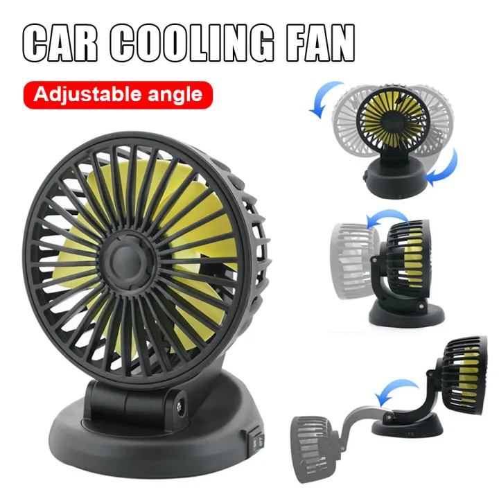 Car Fan Adjustable Angle Dashboard Car Cooler 12V/24V USB Car Cooling ...