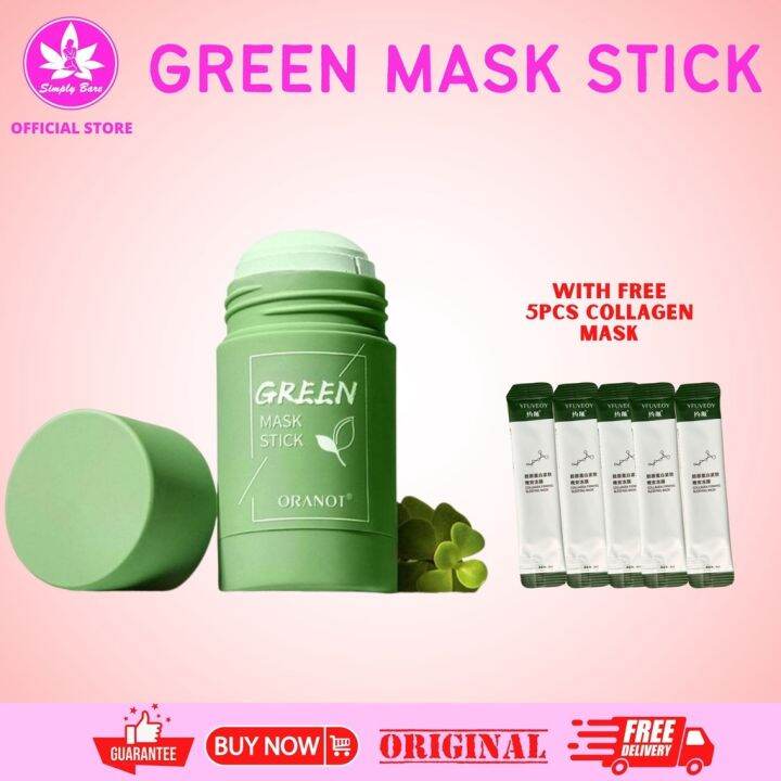 Trending Korean Green Mask Stick Mask Stick Green Tea Clay Purifying ...