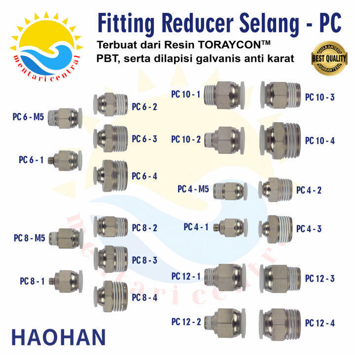 PC Nepel Angin Fitting Pneumatic Lurus Male Selang | Lazada Indonesia