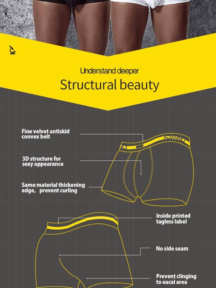 (1 Pieces) New Brand Cotton Sexy Men Underwear Boxer Trunks Quick Dry ...