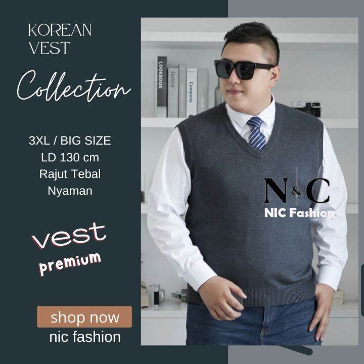 Rompi Rajut Pria Jumbo Size Polos 3XL Iyann Polos NIC Fashion | Lazada Indonesia