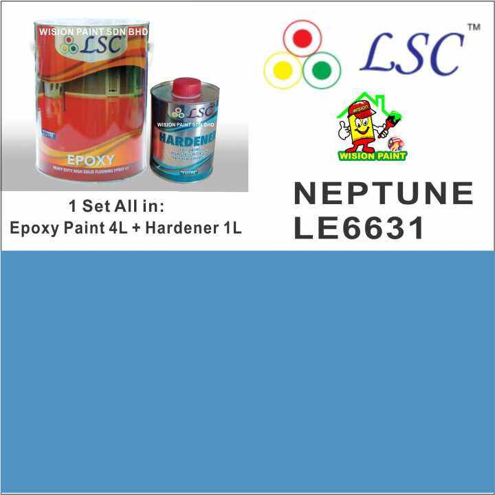 NEPTUNE LE6631 ( 5L ) LSC EPOXY PAINT FLOORING EPOXY 4L + 1L HARDENER ...