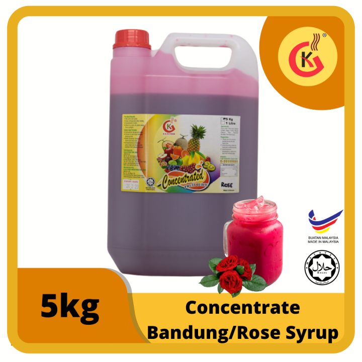[100% JAKIM HALAL] 5kg Concentrate Rose Syrup/ Bandung/ Sirap bandung ...