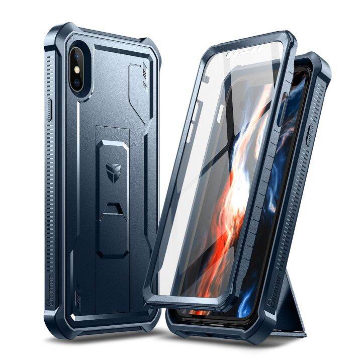 Dexnor Phone Case for iPhone X & XS Case with Screen Protector 360 Full ...