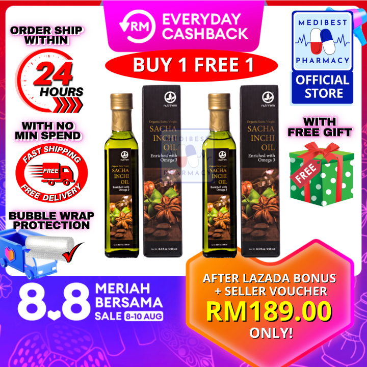 [BUY1FREE1] NutriRem Sacha Inchi Oil-Organic cold-pressed Omega 3, 6, 9 ...
