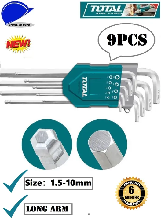 TOTAL Hex Key Ball Point 9PCS (THT106291) | Lazada PH