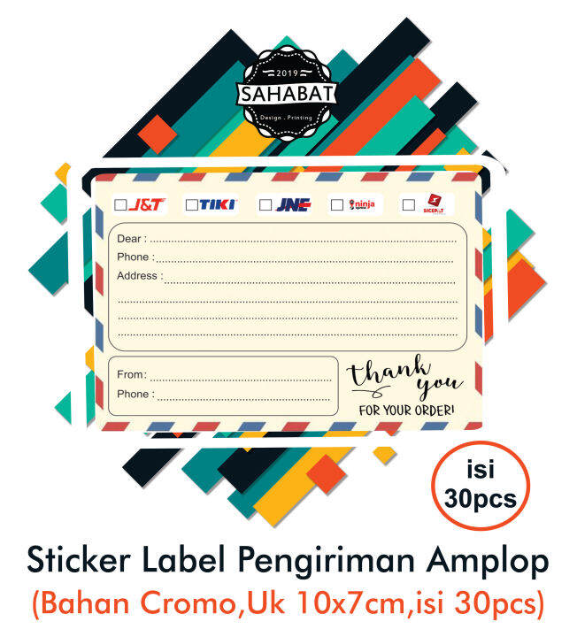 Sticker Label Pengiriman Amplop UKURAN 10X7CM ( isi 30pcs ) | Lazada ...