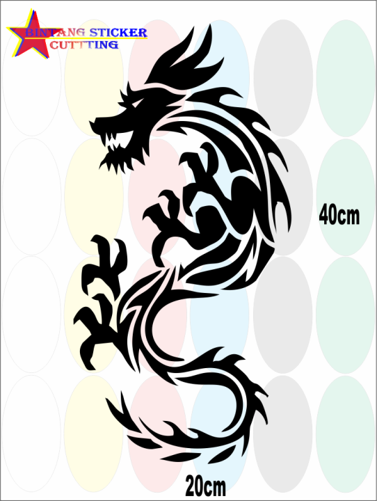 Stiker gambar naga untuk kap mobil kaca mobil stiker keren buat mobil ...