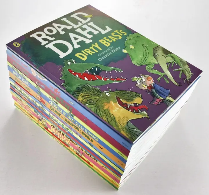 Roald Dahl 18 books set A4 Large format full-color collection English classic book for children ...
