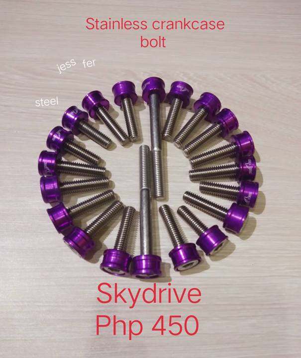 stainless Crankcase bolts set for suzuki skydrive violet washer ...
