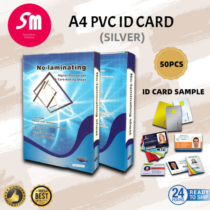 A4 SIZE DIY PVC ID CARD For Inkjet Printer [SILVER] | Lazada