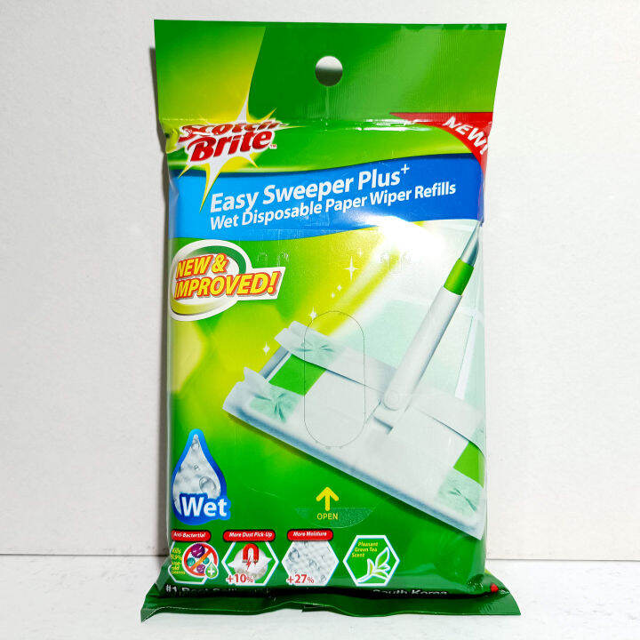 3M Scotch Brite Easy Sweeper Plus Wet Disposable Paper Wiper Refills (8 ...