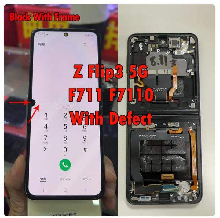 Original Defect LCD For Samsung Galaxy Z Flip3 5G LCD F711 Display ...