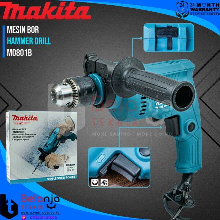 Makita MT Mesin Bor Tembok Tangan M0801B Impact Drill 16 MM M 0801 B | Lazada Indonesia