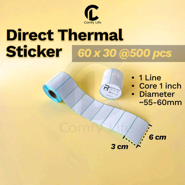 Direct Thermal Sticker [60x30MM] Stiker Resi Pengiriman Label Barcode ...