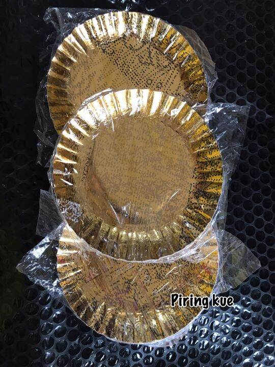 piring kue kertas / piring kue ulang tahun / piring kertas gold / piring sekali pakai / piring ...