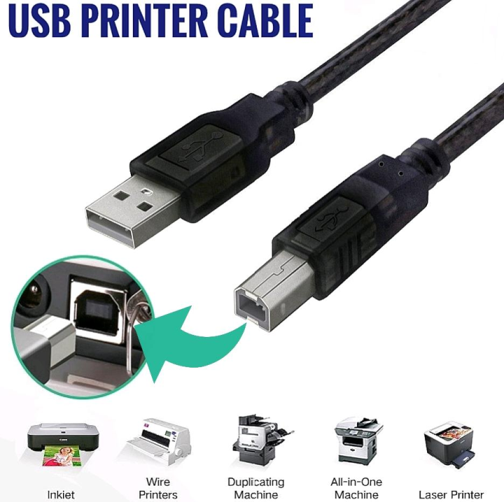 Universal Printer Cable USB 2.0 3Meter- Type A Male to B Male Printer ...