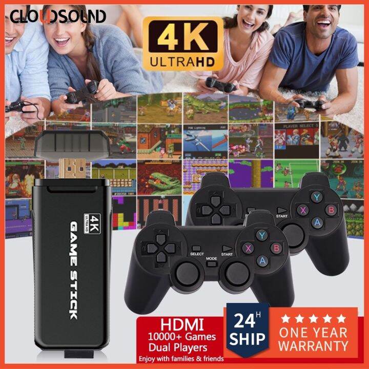 Video Game Console 4K Game Stick Wireless Retro Mini Classic Gaming ...