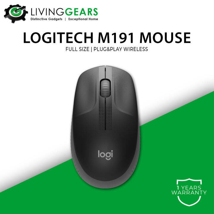 Logitech Wireless Mouse M191 M190 Full Size Ambidextrous Curve Design ...