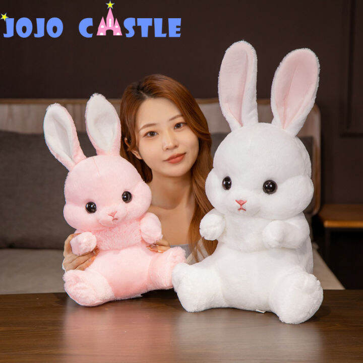 JOJO CASTLE 45/55cm Lovely Sitting Rabbit Plush Toys Kawaii Long Ear ...