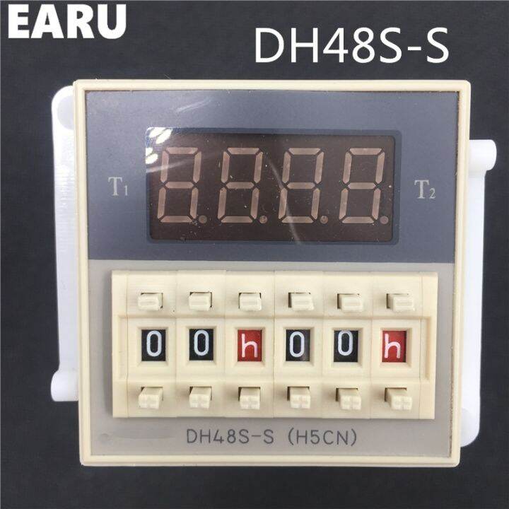 Free Shipping DH48S S 0.1s 990h AC36V 110V 220V 380V Repeat Cycle SPDT Programmable Timer Time ...