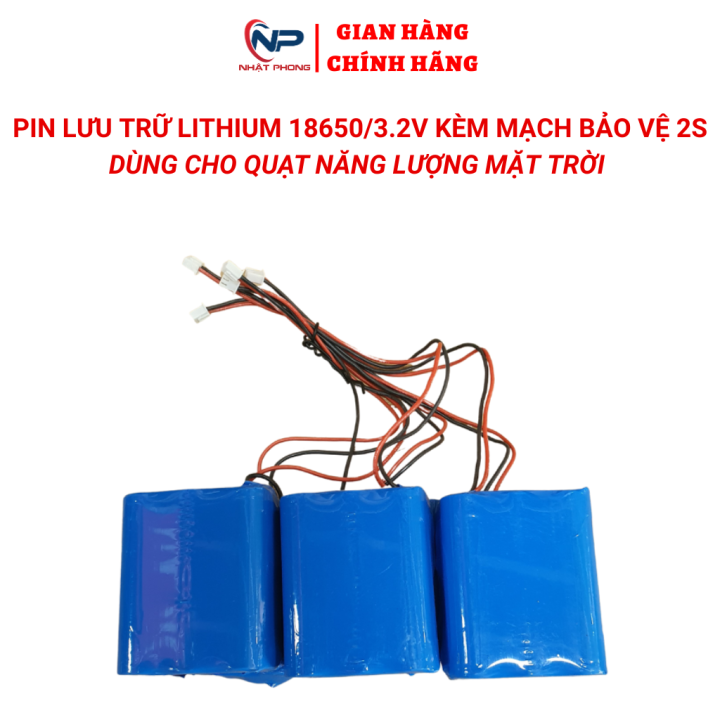 Pin Lithium 18650, pin lưu trữ dùng quạt năng lượng mặt trời pin có 2 ...