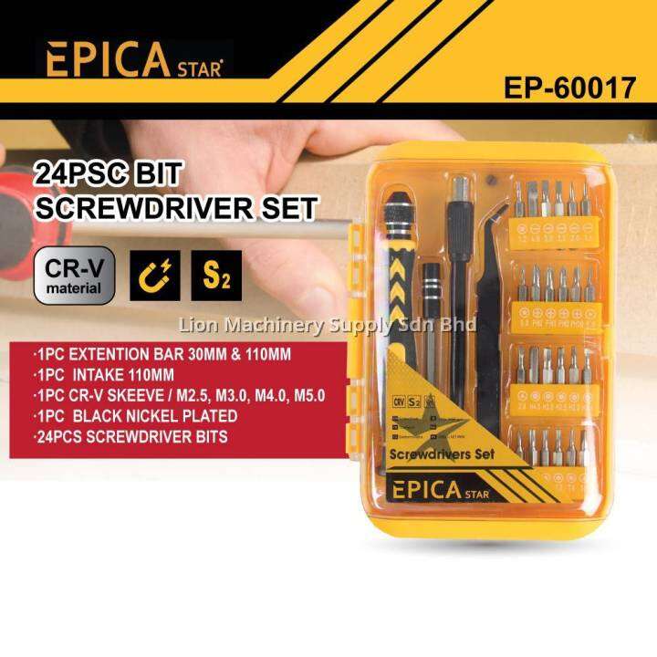 EPICA STAR 24 PCS SCREWDRIVER PRECISION MICRO SCREW DRIVER BIT SET WITH ...