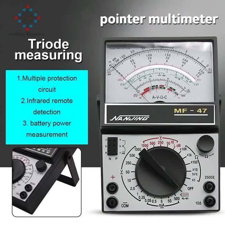 MF47อนาล็อกเมตรตัวชี้มัลติมิเตอร์ DC AC แรงดันไฟฟ้าปัจจุบันต้านทานโอห์มความจุโวลต์แอมมิเตอร์ ...