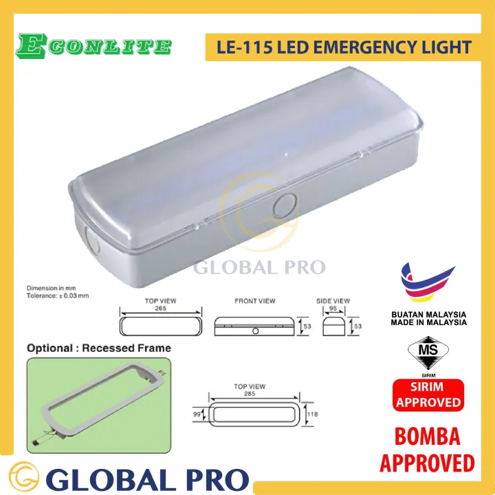 ECONLITE LE-115 SMD LED Emergency Light Surface Type Sirim Approved ...