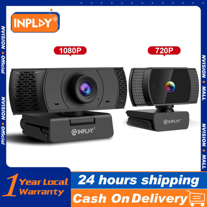 INPLAY Webcam 1080p/720p, USB PC Computer Web Camera with Microphone ...