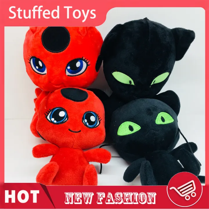Magic Ladybug Lady Bug and Cat Black Plush Pendant Clip Keychain Plagg ...