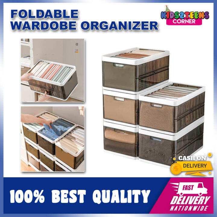 Wardrobe Organiser With Grid Stackable Wardrobe Organiser With Cover