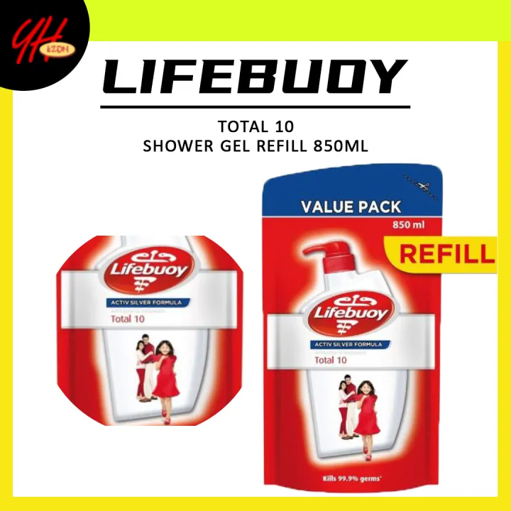 Lifebuoy Total 10 Shower Gel Antibacterial Body Shampoo Body Wash ...