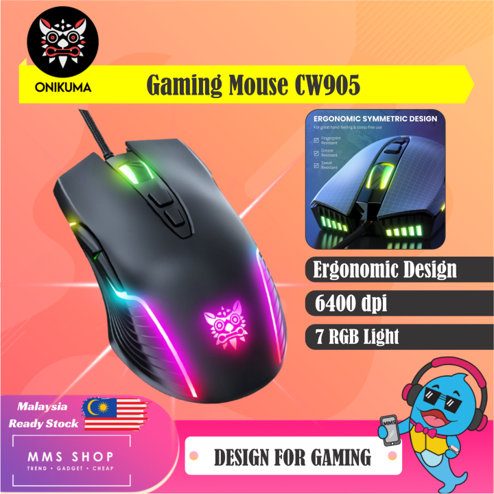 ONIKUMA CW905 Gaming Mouse CW-905 Configurable RGB LED Light 7 Action ...