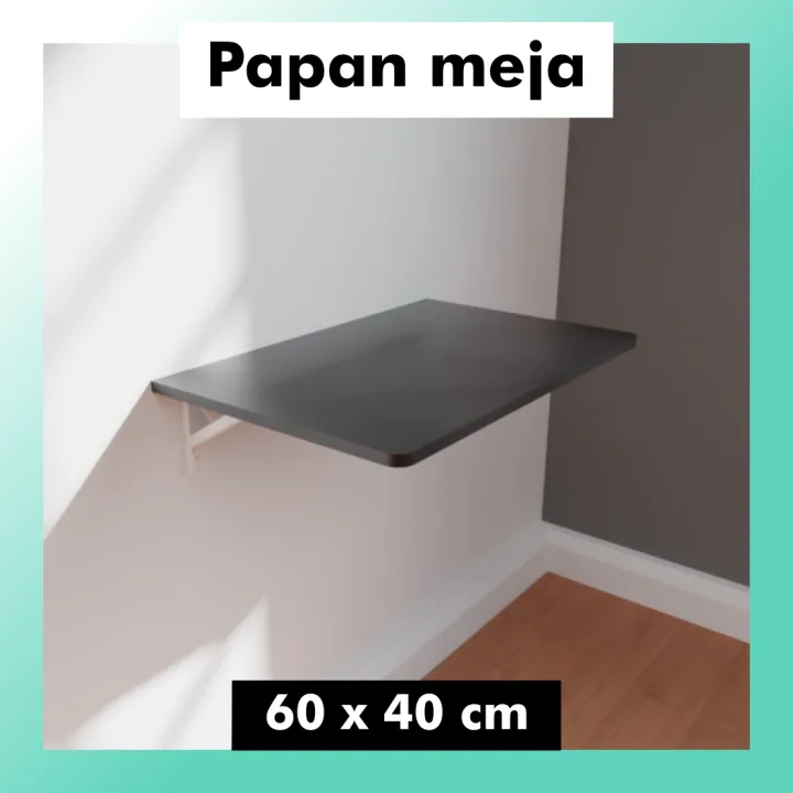 Meja Dinding Lipat MInimalis Praktis uk. 60x40 cm / Meja Tempel Dinding ...