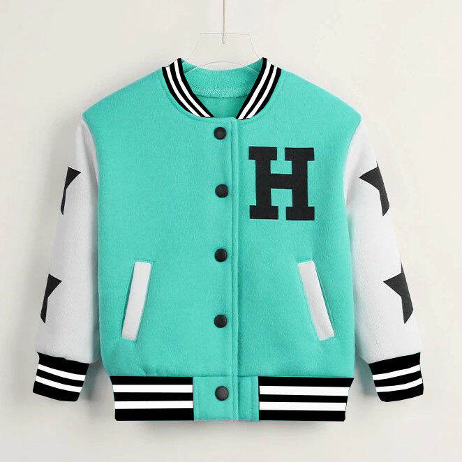 Jaket Anak Cowok Cewek Kekinian Model Varsity Bomber Sablon Inisial H ...