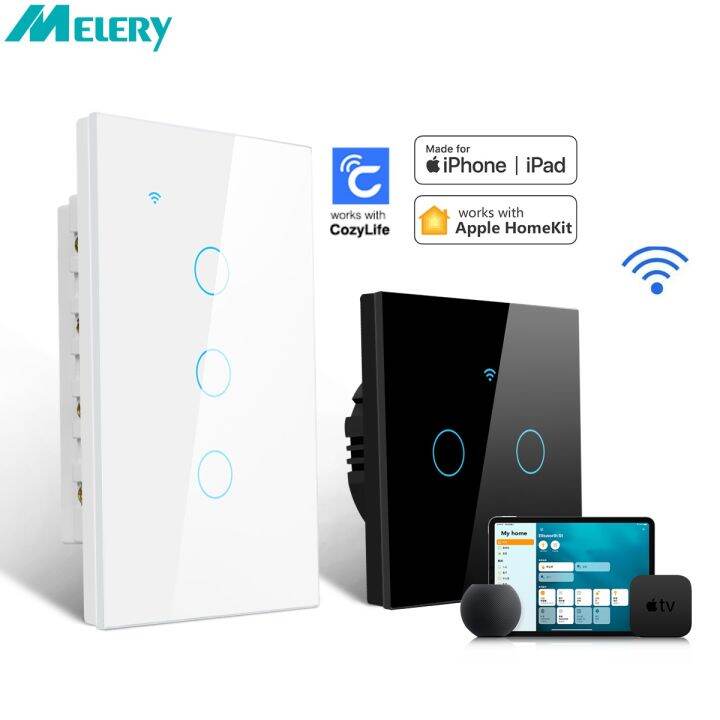 Smart Light Wall Switch Apple Homekit WiFi Touch Sensor Glass Panel ...