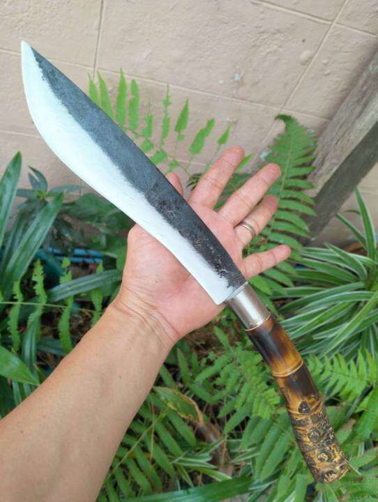 มีดเหน็บ มีดอีเหน็บ อีเหน็บ (E-Nep) มีดแคมป์ มีดทำสวน มีดเดินป่า 10.1” SUP9 ตีร้อนชุบแข็ง ผิวไฟ ...