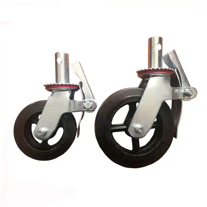 Heavy Duty Scaffolding Caster Wheel With Lock Rubber Caster Wheels For ...