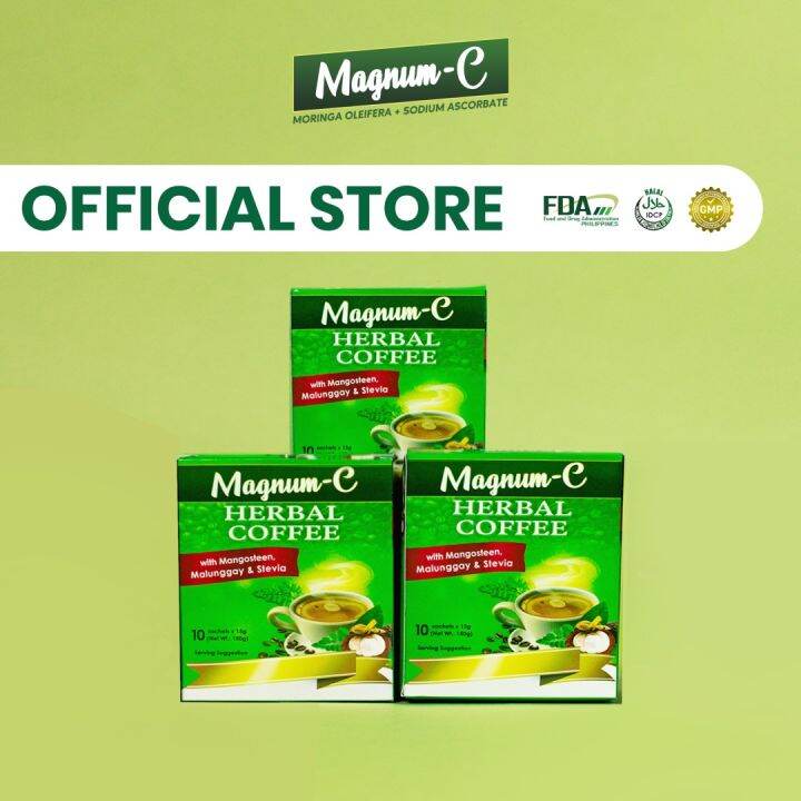 3 boxes Magnum-C Herbal Coffee w/ FREE Mug (30 Sachets) | Lazada PH