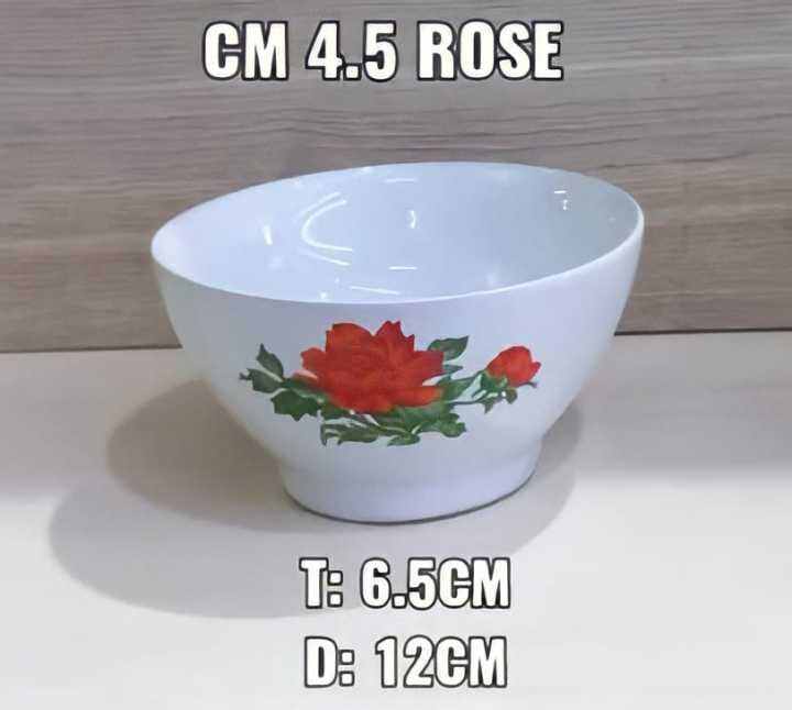 MANGKUK KERAMIK KECIL KEMBANG ROSE 4.5 INCHI/ MANGKOK PORCELAIN / BOWL ...