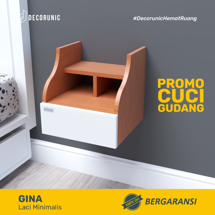 Decorunic Rak Laci Dinding Minimalis Uk. 30x30 cm Laci Gantung Tempel ...